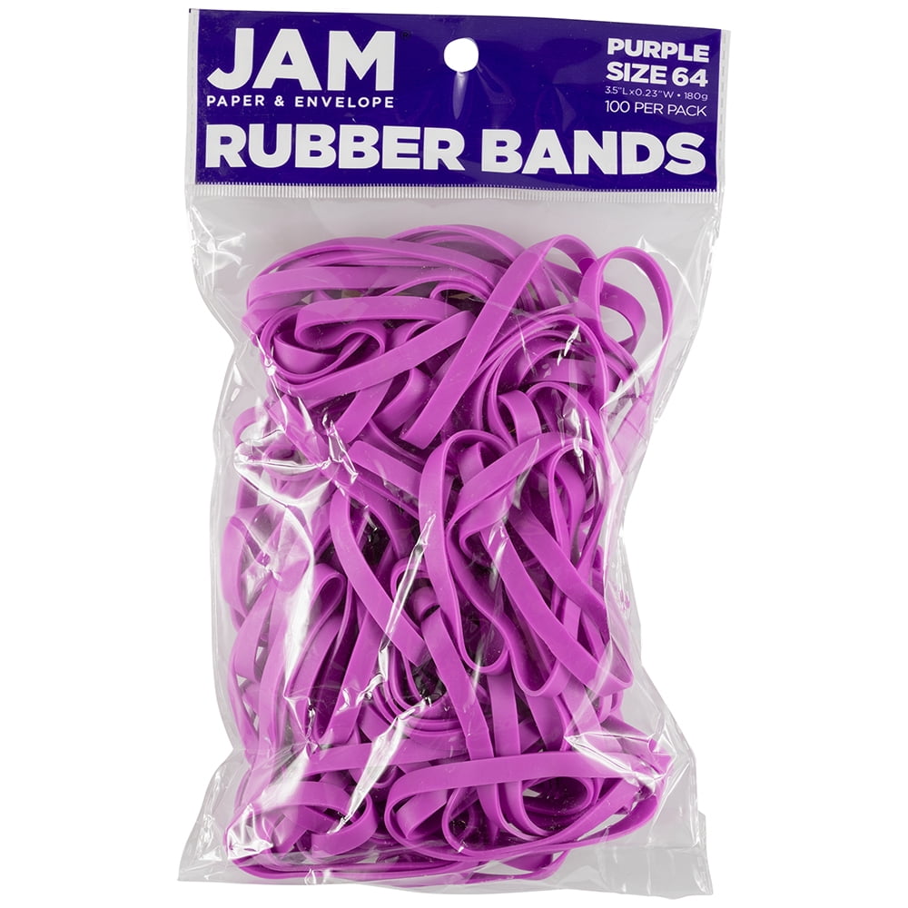 JAM Paper Rubber Bands, Size 64, Purple, 100 per Pack - Walmart.com