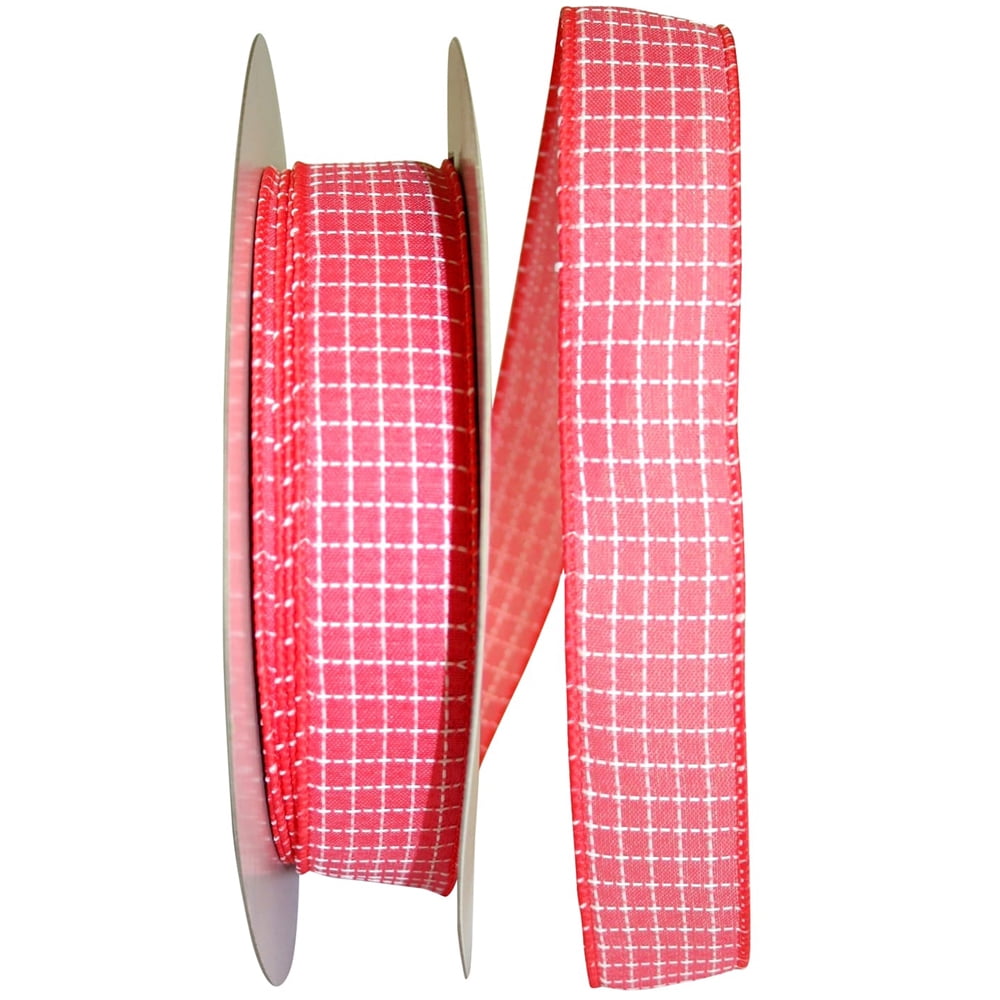 JAM Paper Saddle Linen Ribbon, 1.5 In x 50 Yards, 2/Pack, Coral ...