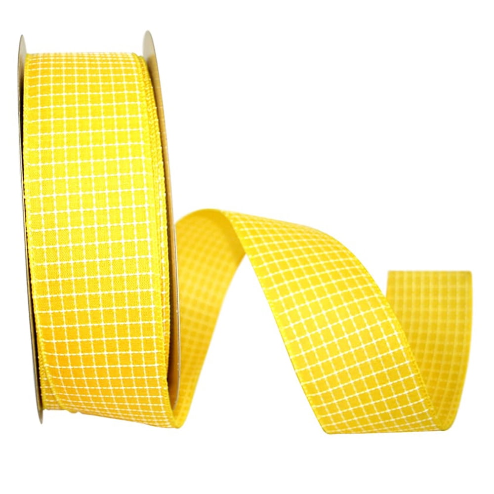 JAM Paper Saddle Linen Ribbon, 2 1/2 inches x 50 yards, Yellow, 1/Pack ...