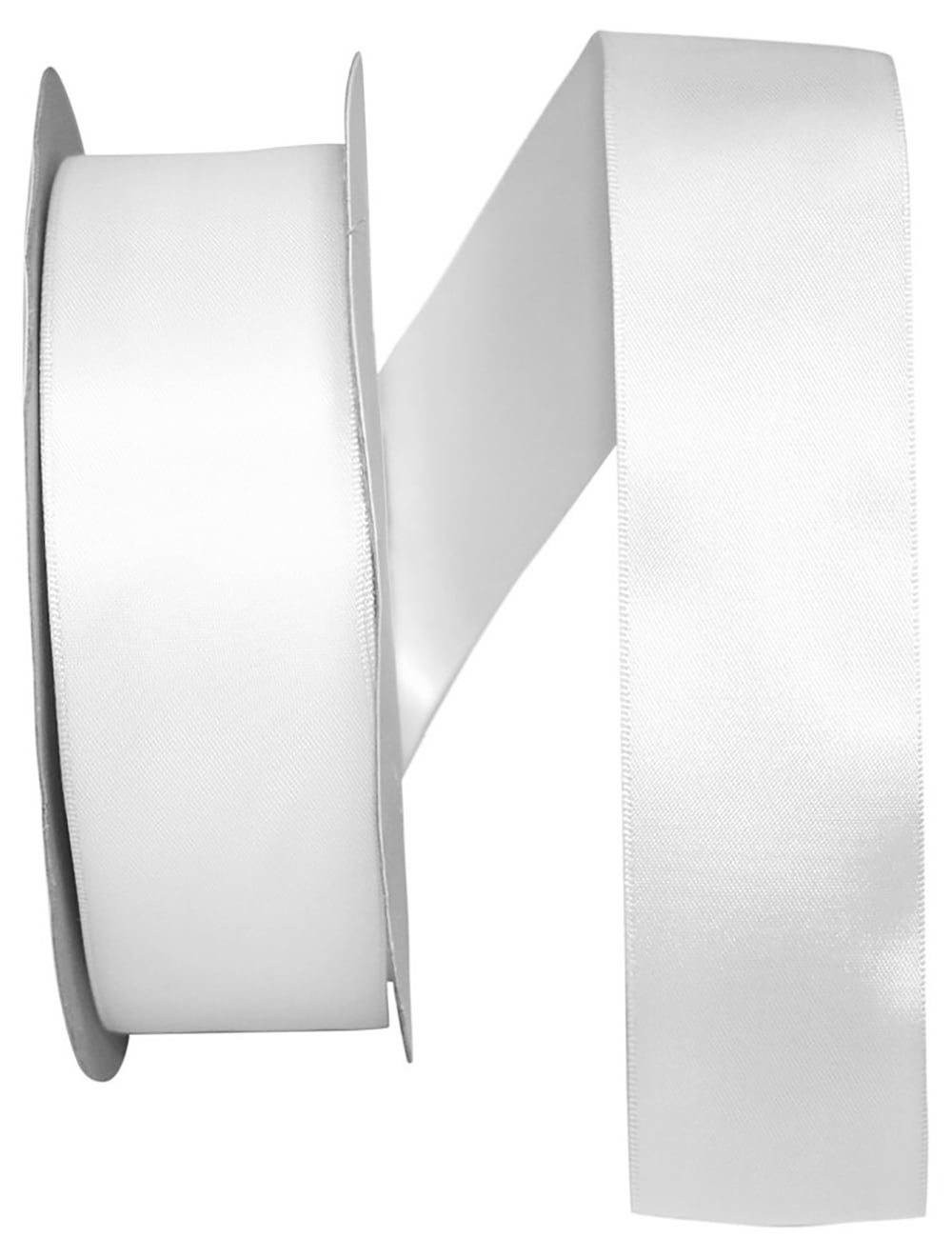 JAM Paper Satin Double Face White Polyester Ribbon, 1800" x 1.5 ...