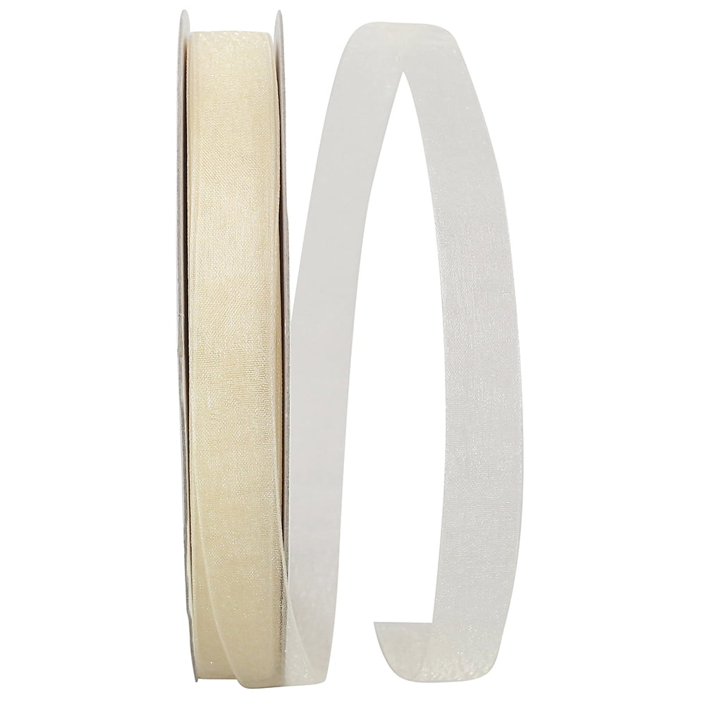 JAM Paper Sheer Ivory Nylon Ribbon, 3600" x 0.62" - Walmart.com