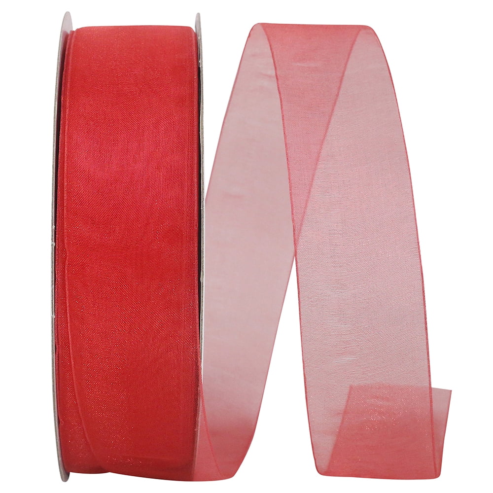 JAM Paper Sheer Red Nylon Ribbon, 3600" x 1.5" - Walmart.com