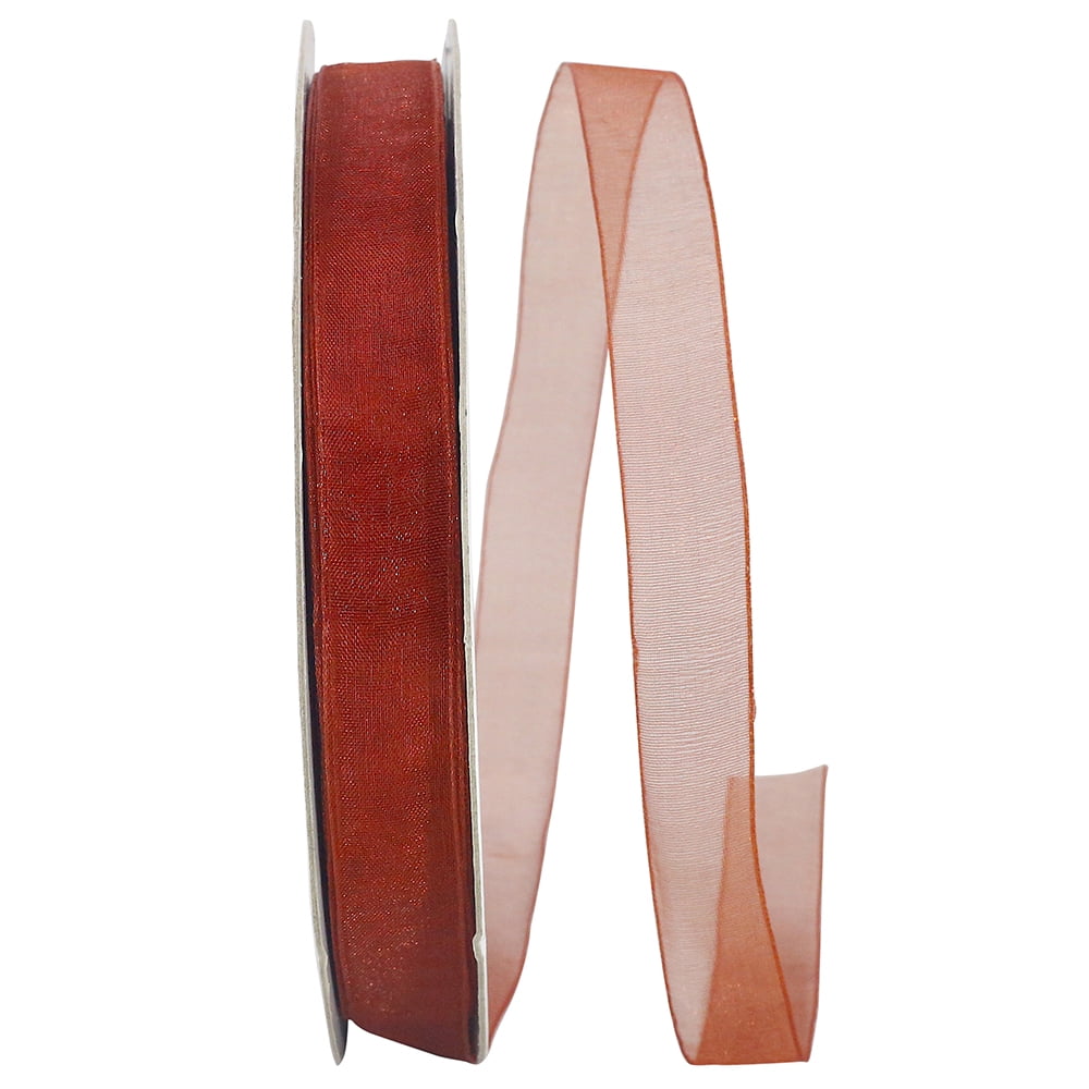 JAM Paper Sheer Rust Red Nylon Ribbon, 3600" x 0.62" - Walmart.com