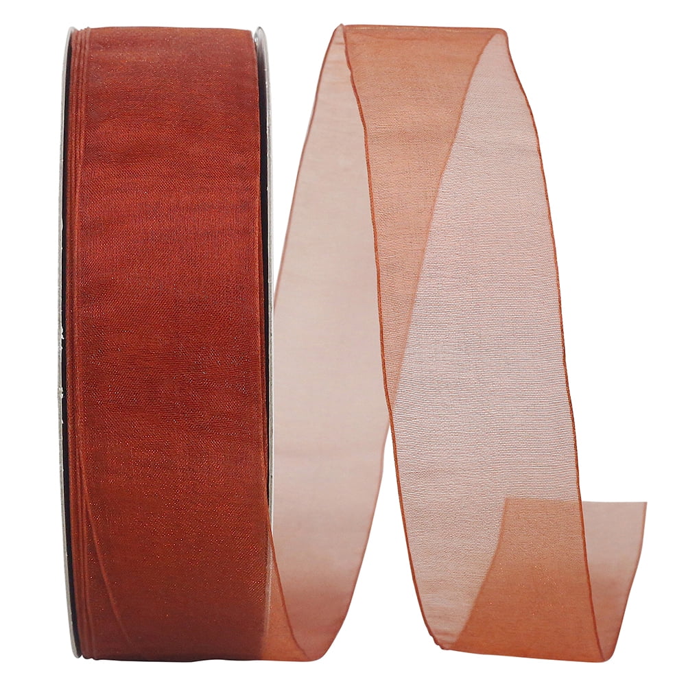 JAM Paper Sheer Rust Red Nylon Ribbon, 3600" x 1.5" - Walmart.com