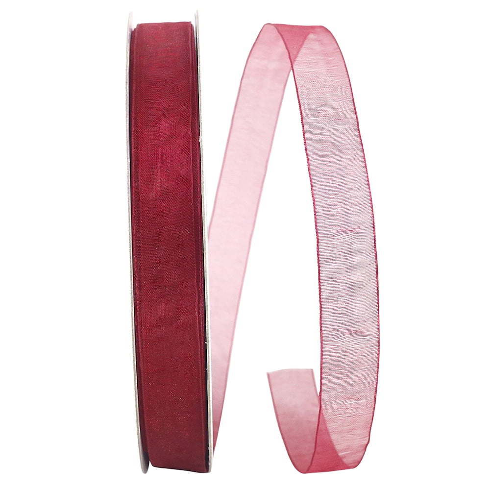 JAM Paper Sheer Scarlet Red Nylon Ribbon, 3600" x 0.62" - Walmart.com