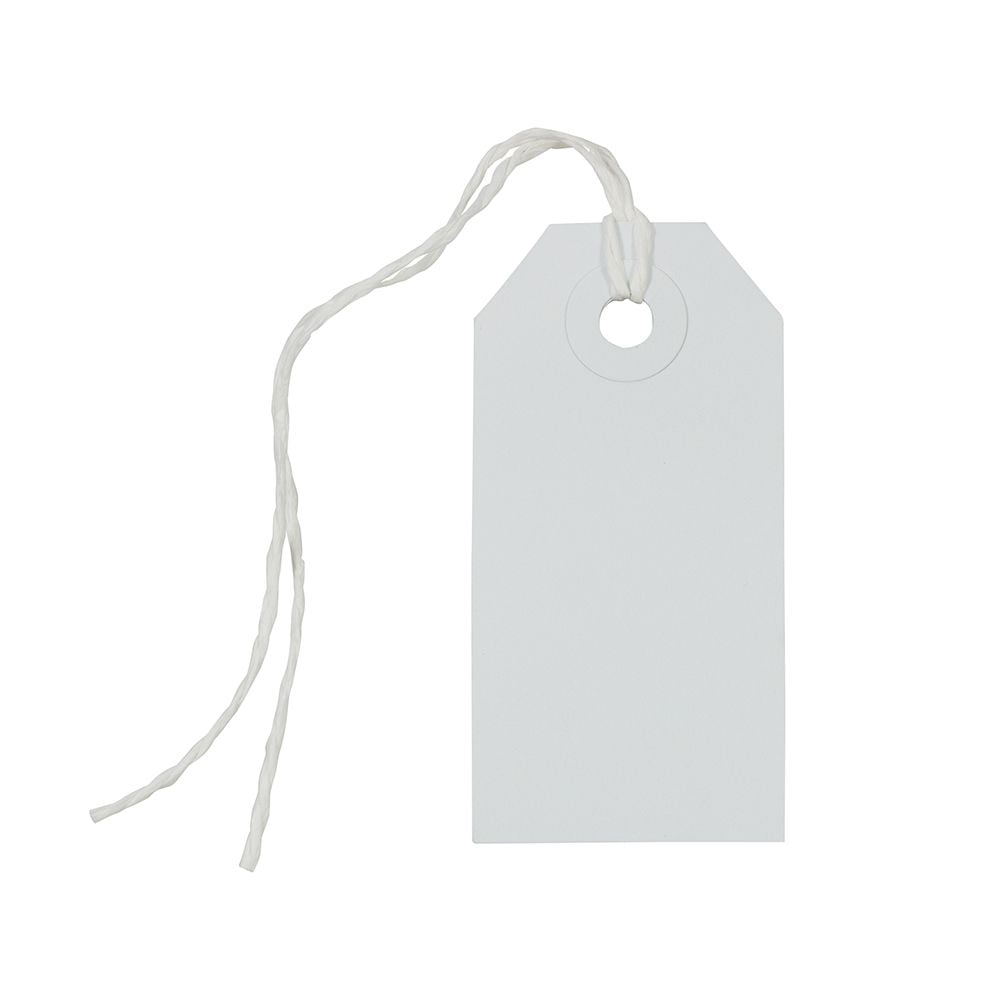 JAM Paper Small White Paper Gift Tags, with String 3 1/4 x 1 5/8 x 2 ...