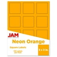 JAM Paper Square Address Labels, 2 x 2, Neon Orange, 120 per Pack ...