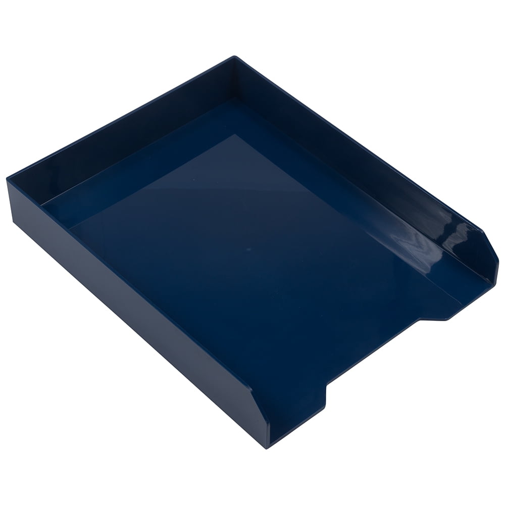 JAM Paper Stackable Paper Trays, Navy Blue, Desktop Document, Letter ...