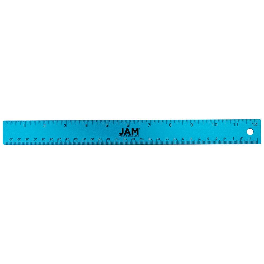JAM Paper Stainless Steel Ruler, 12 inch, Metal Ruler with Nonskid Cork ...
