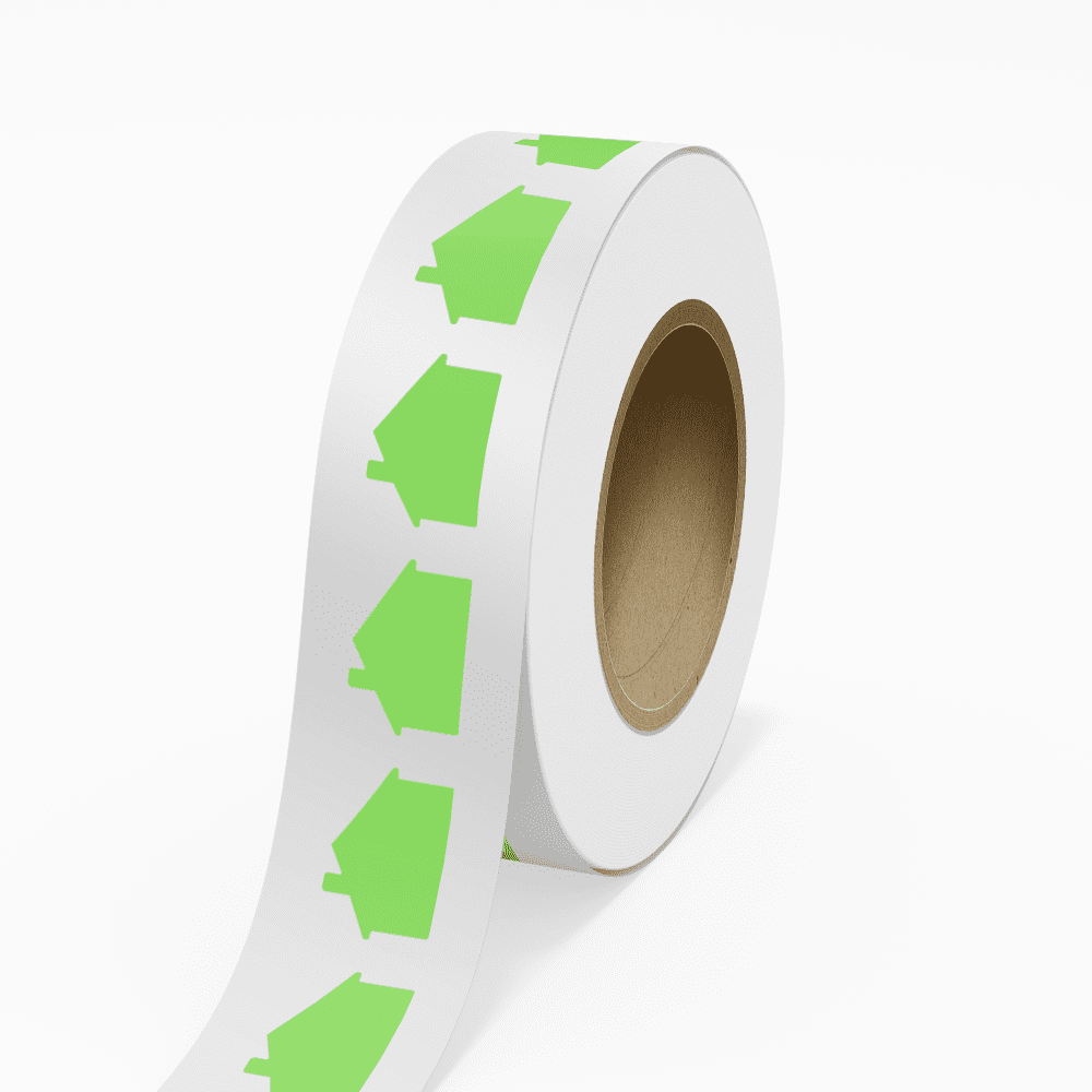 JAM Paper Standard Label Rolls, House Shaped, 1 7/8 x 2 7/8, Neon Green ...