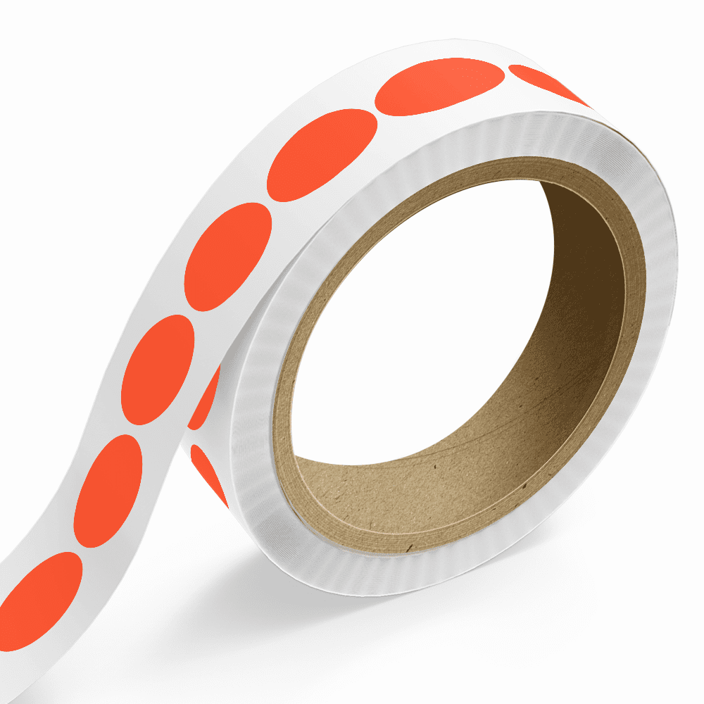 JAM Paper Standard Label Rolls, Oval, 1 1/4 x 2 1/2, Neon Red, 125 ...