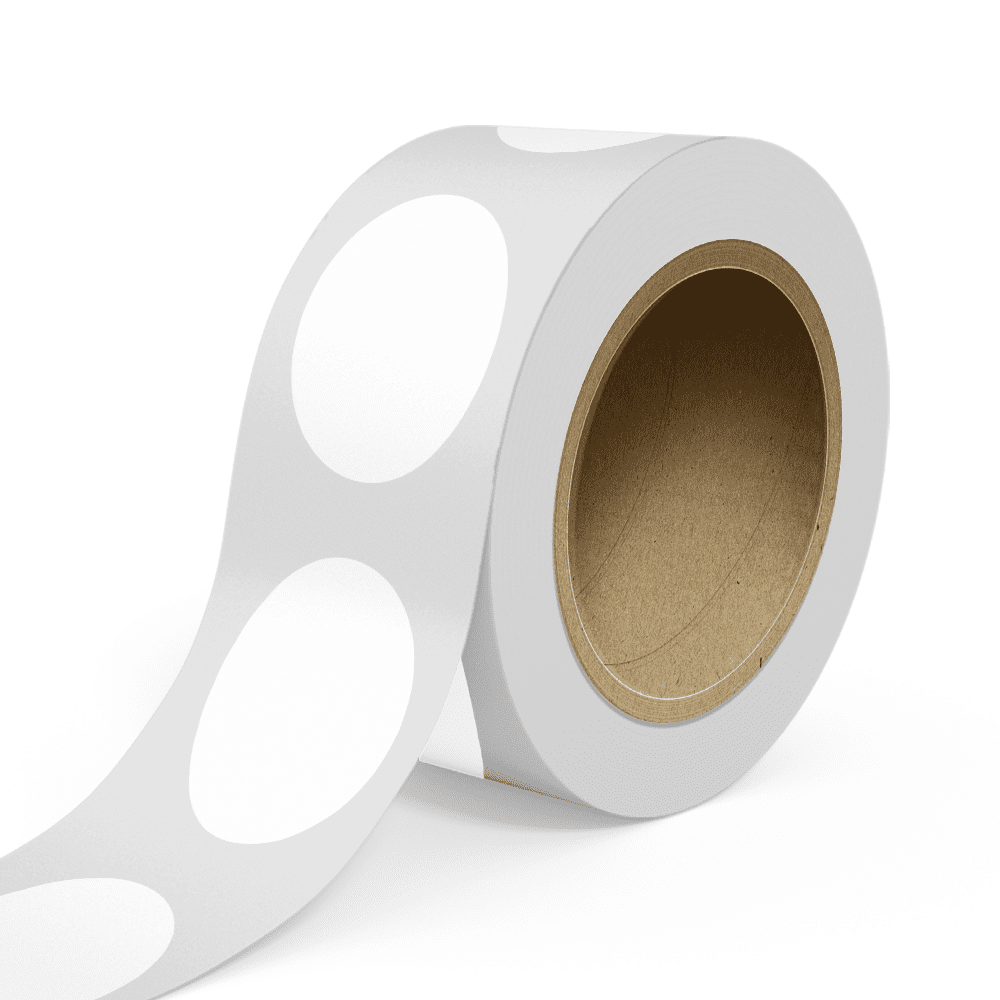 JAM Paper Standard Label Rolls, Oval, 3 x 4, White Film, 125 Labels ...