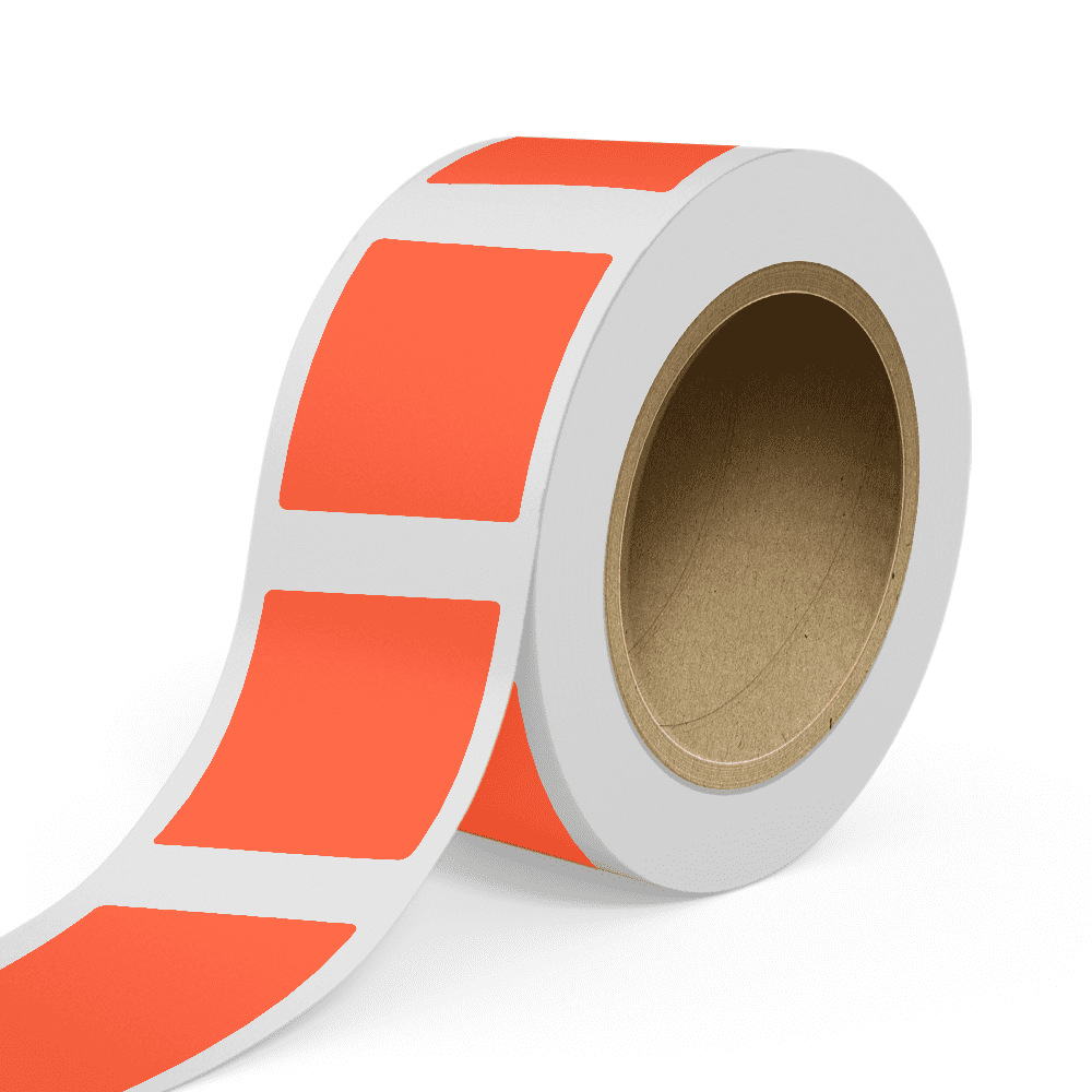 JAM Paper Standard Label Rolls, Rectangle, 3 1/2 x 4, Neon Red, 125 ...