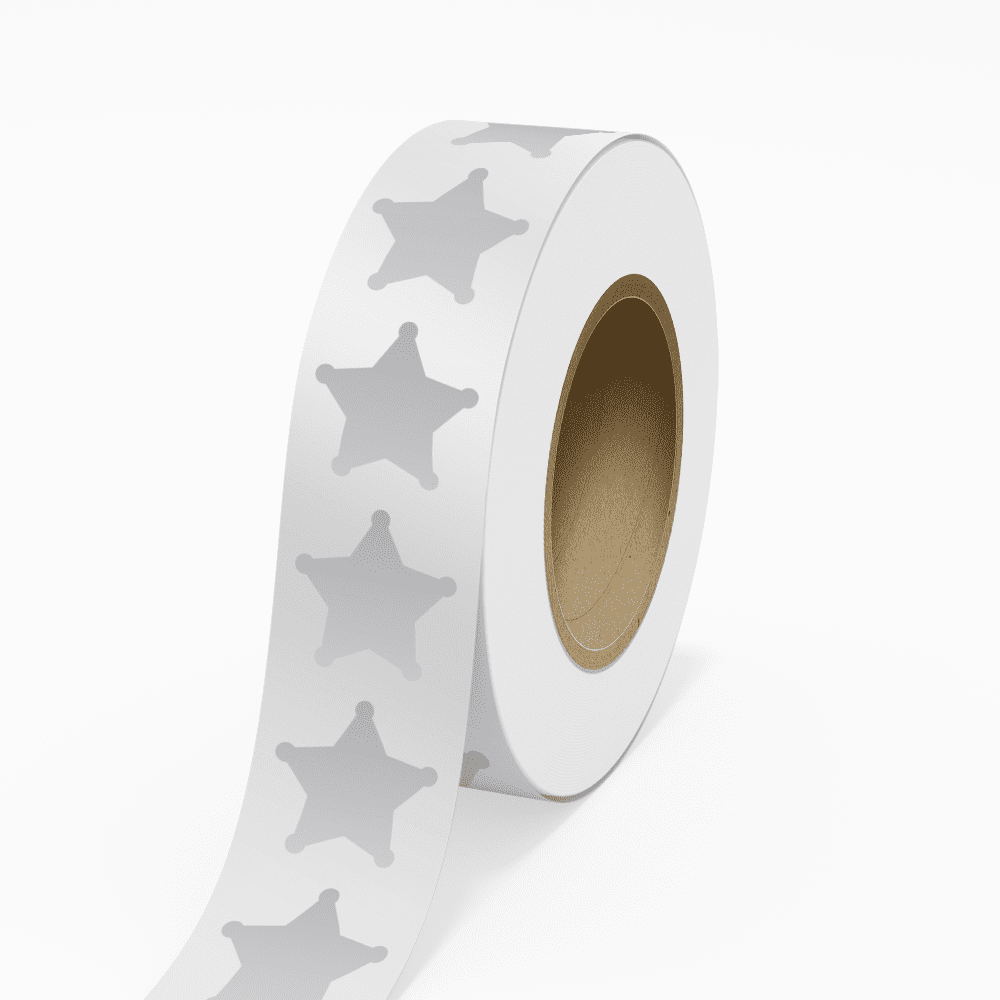 JAM Paper Standard Label Rolls, Sheriff Star, 2 3/4 x 2 3/4, Silver ...