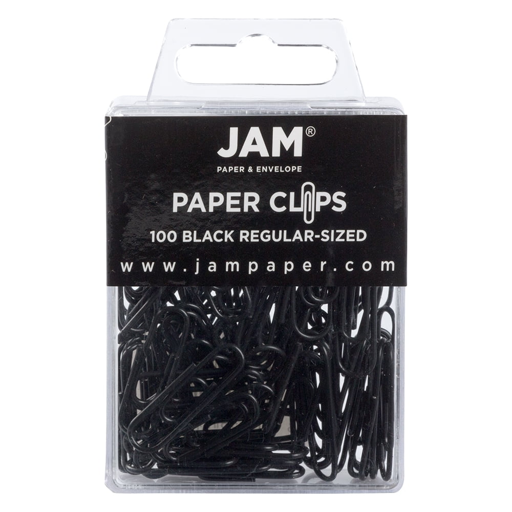 JAM Paper Standard Paper Clips, Black, 100/Pack, Small 1 inch - Walmart.com