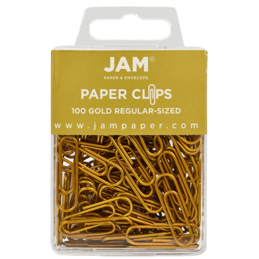 JAM Paper Standard Paper Clips, Gold, 100/Pack, Small 1 Inch - Walmart.com