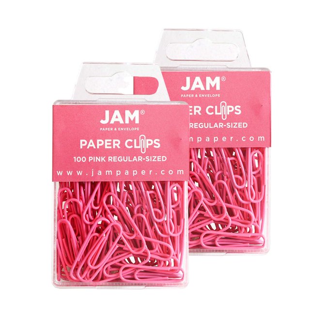 JAM Paper Standard Paper Clips, Pink, 2/Pack, Small 1 inch - Walmart.com