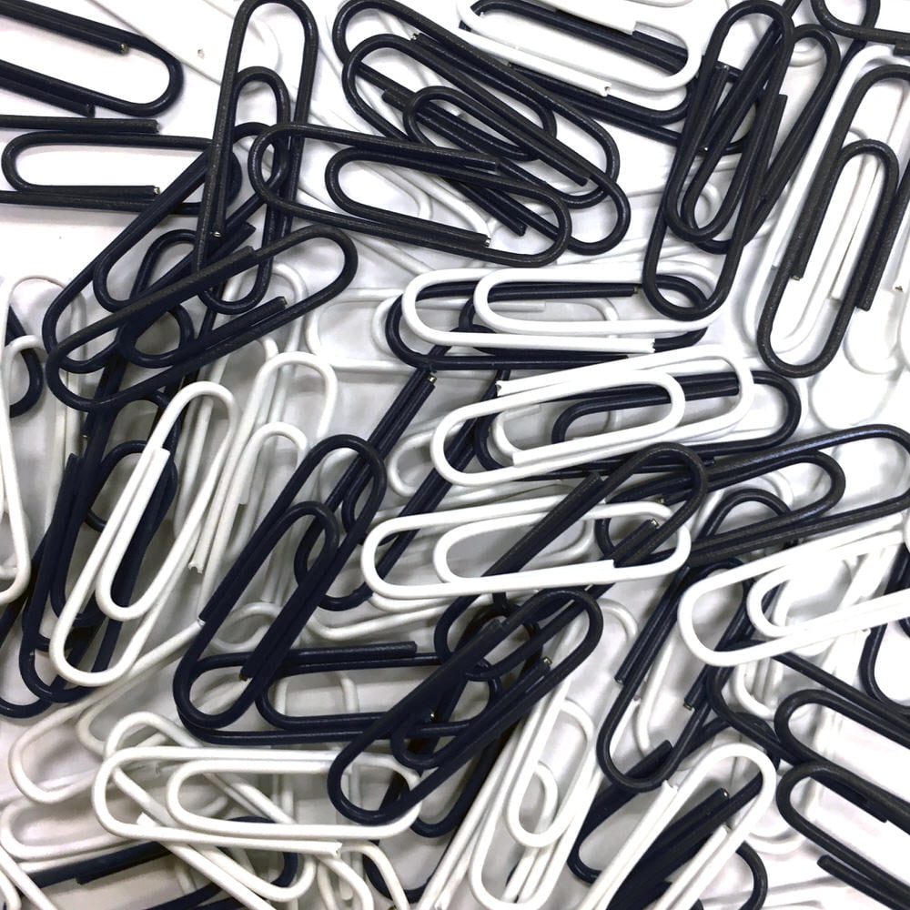 JAM Paper Standard Paper Clips, White & Black, 50000/Carton, Small 1 in ...