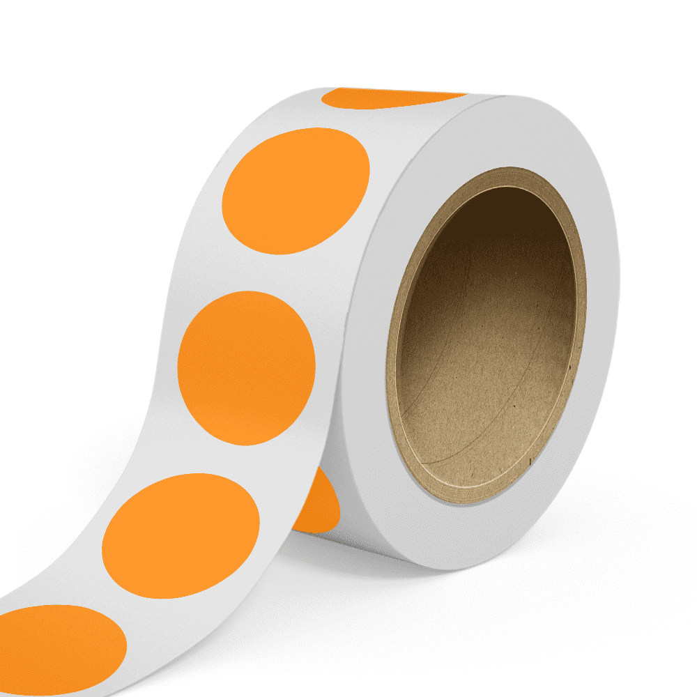 JAM Paper Standard Round Label Rolls, Circular, 3 Inch, Neon Orange ...