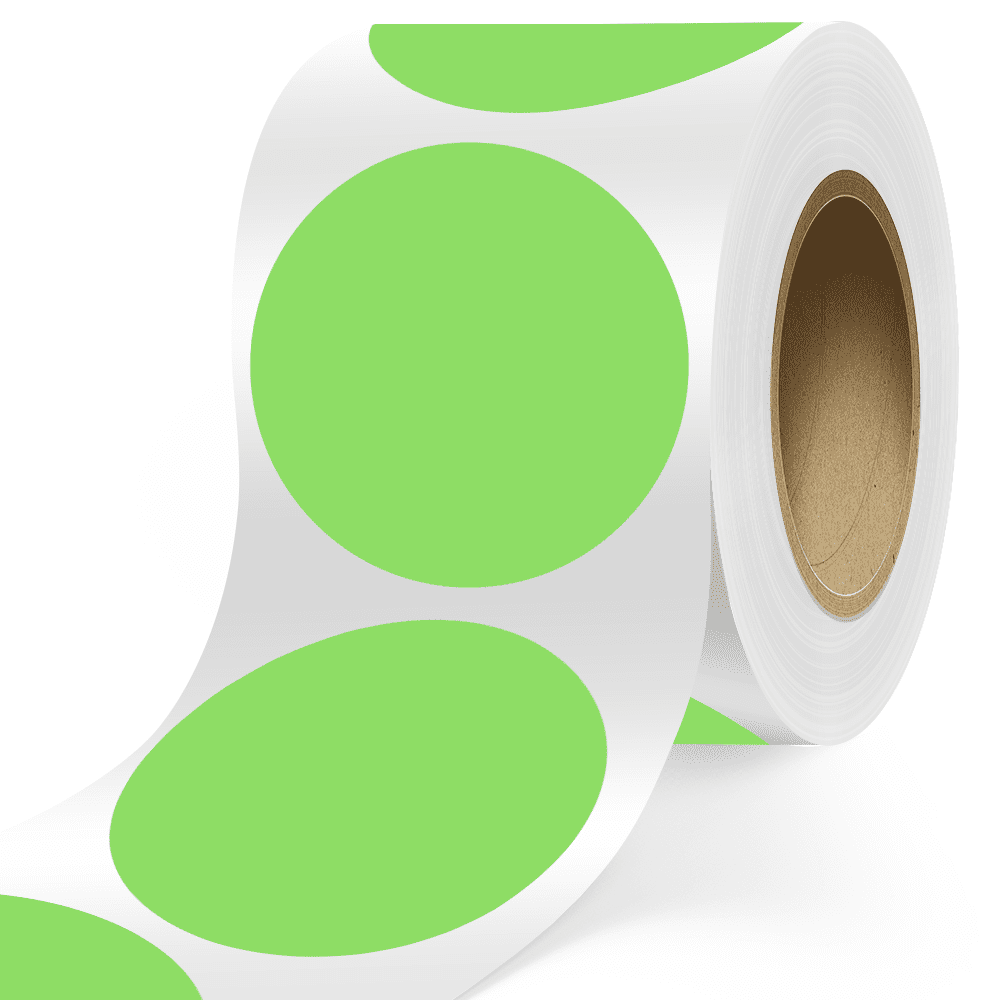 JAM Paper Standard Round Label Rolls, Circular, 6 Inch, Neon Green, 125 ...