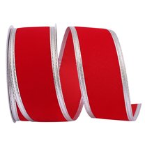 JAM Paper Santa Claus Ribbon, Natural & Red, 2.5in x 10yd, 1/Pack ...