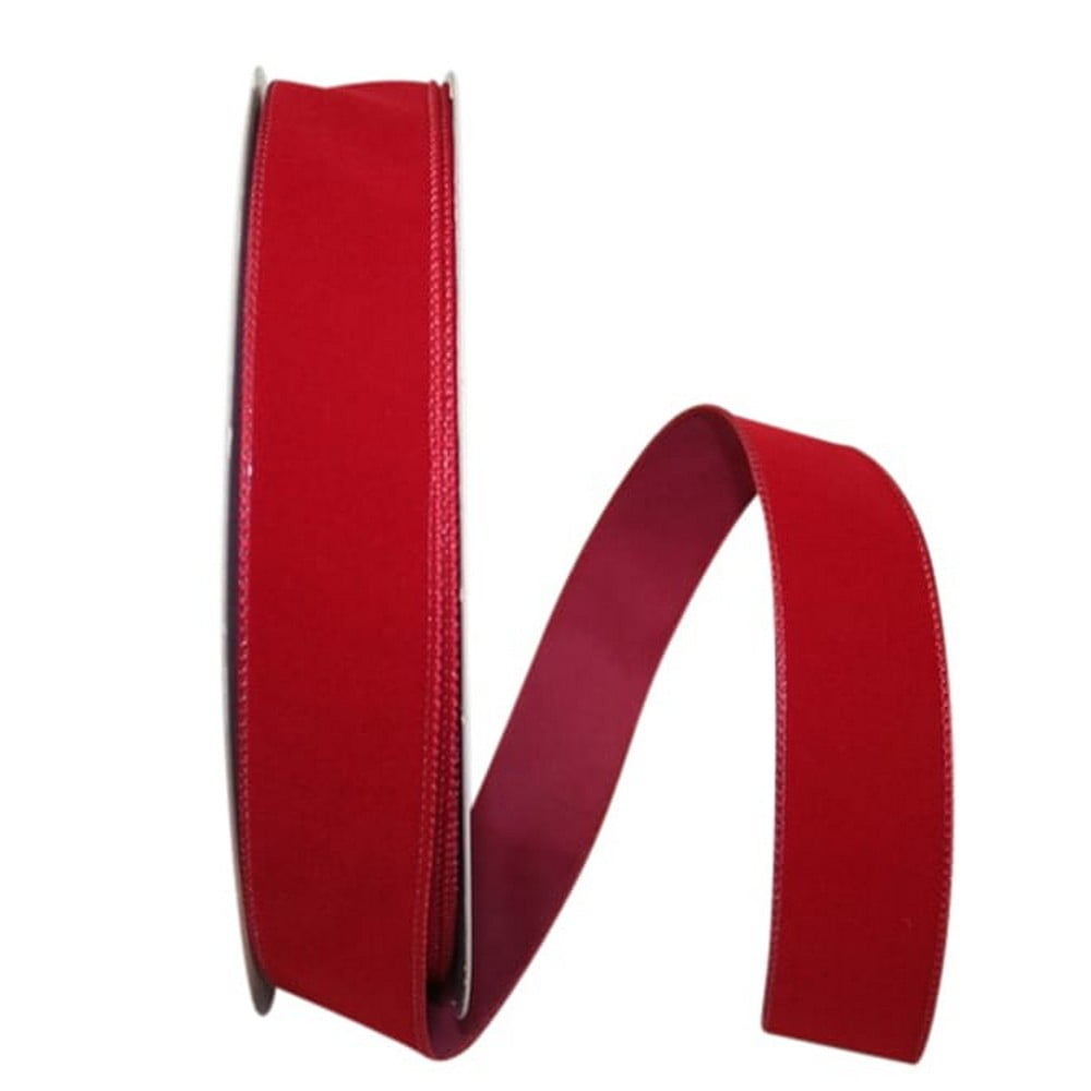JAM Paper Velvet Ribbon, 1.5 In x 50 Yards, Scarlet, 2/Pack - Walmart ...