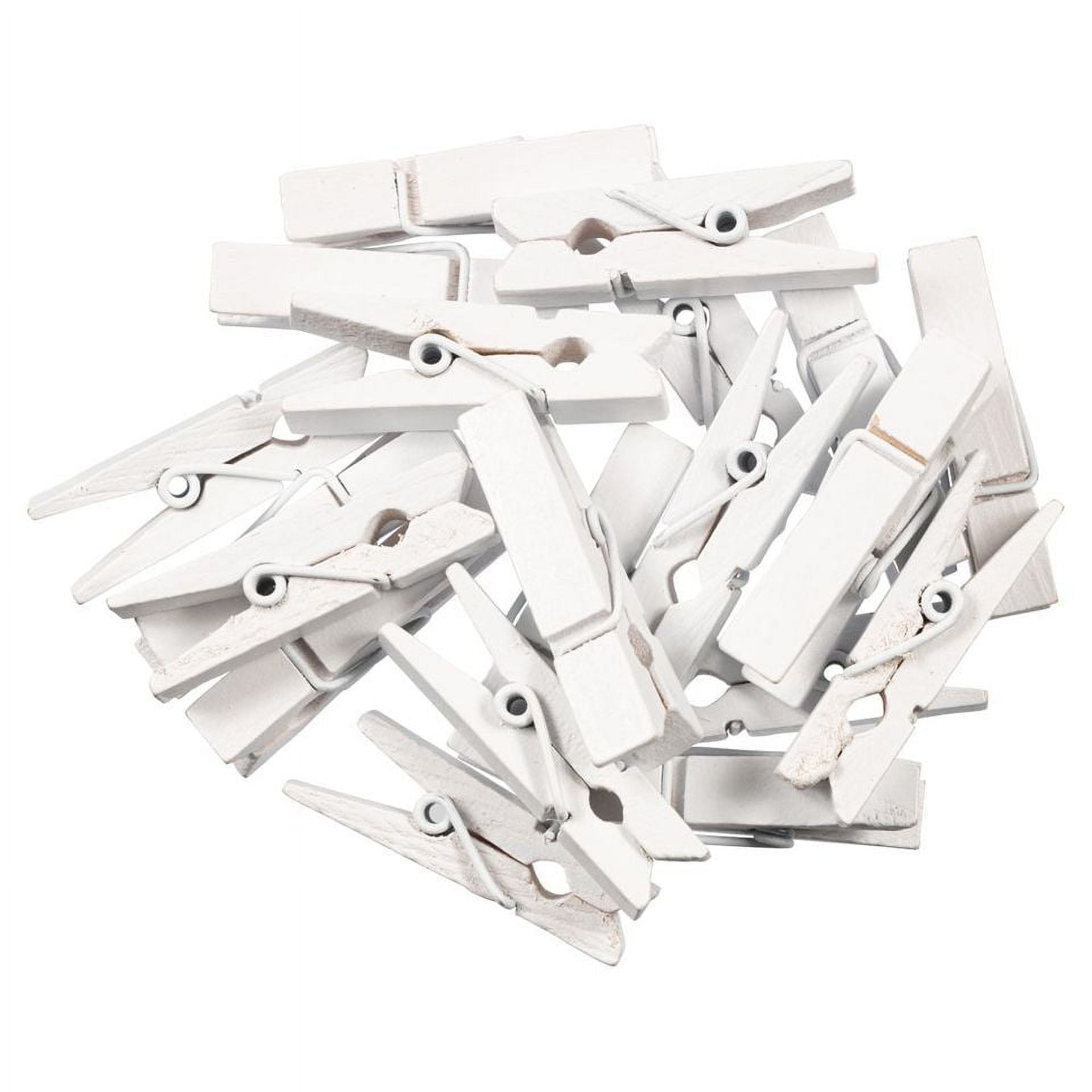 JAM Paper Wood Clip Clothes Pins, White, 1 3/8in, 20 per Pack - Walmart.com