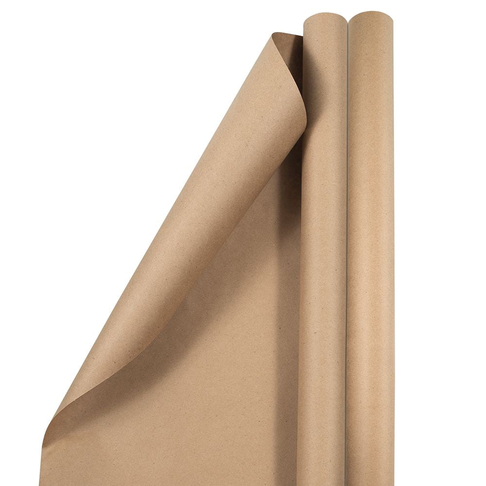 JAM Paper Wrapping Paper, Kraft Brown, 37.5sq. ft. 2/Pack - Walmart.com