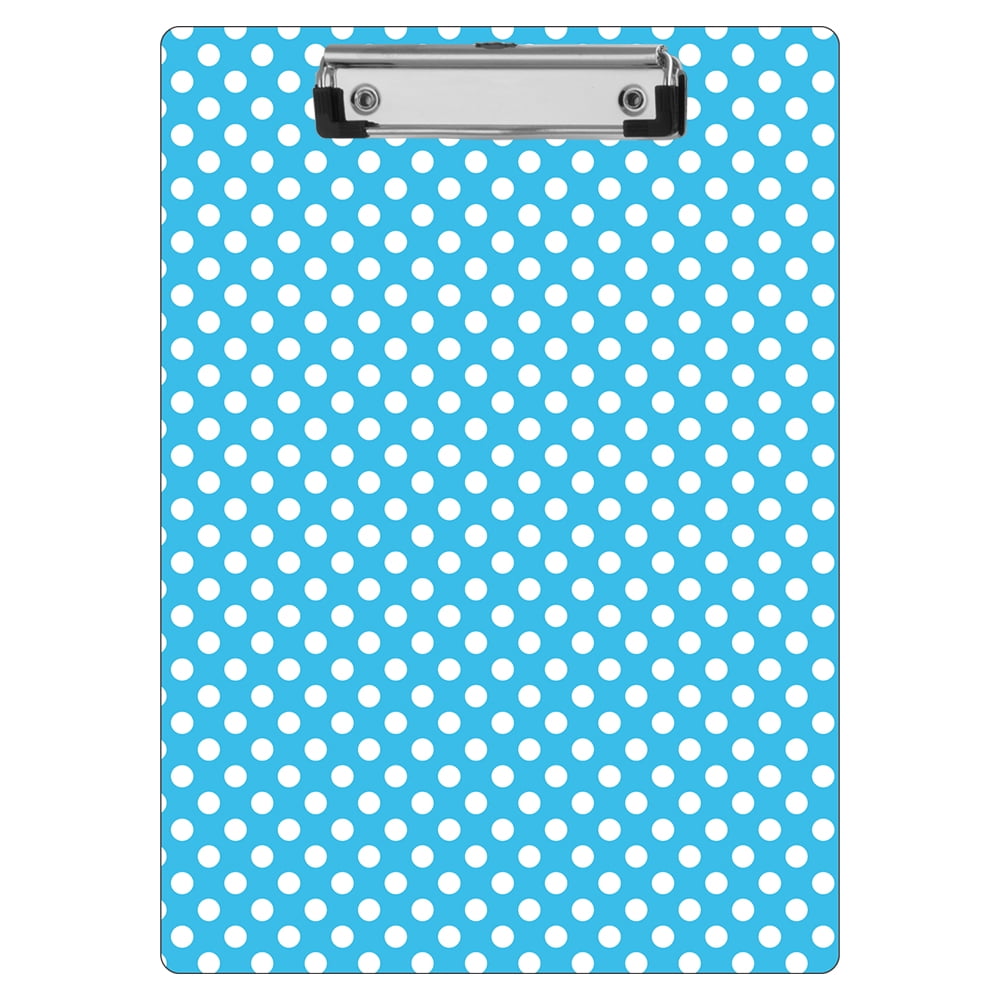 JAM Paperboard Clipboards with Metal Clip, 9 x 12.5, Blue Polka Dot, 1 ...