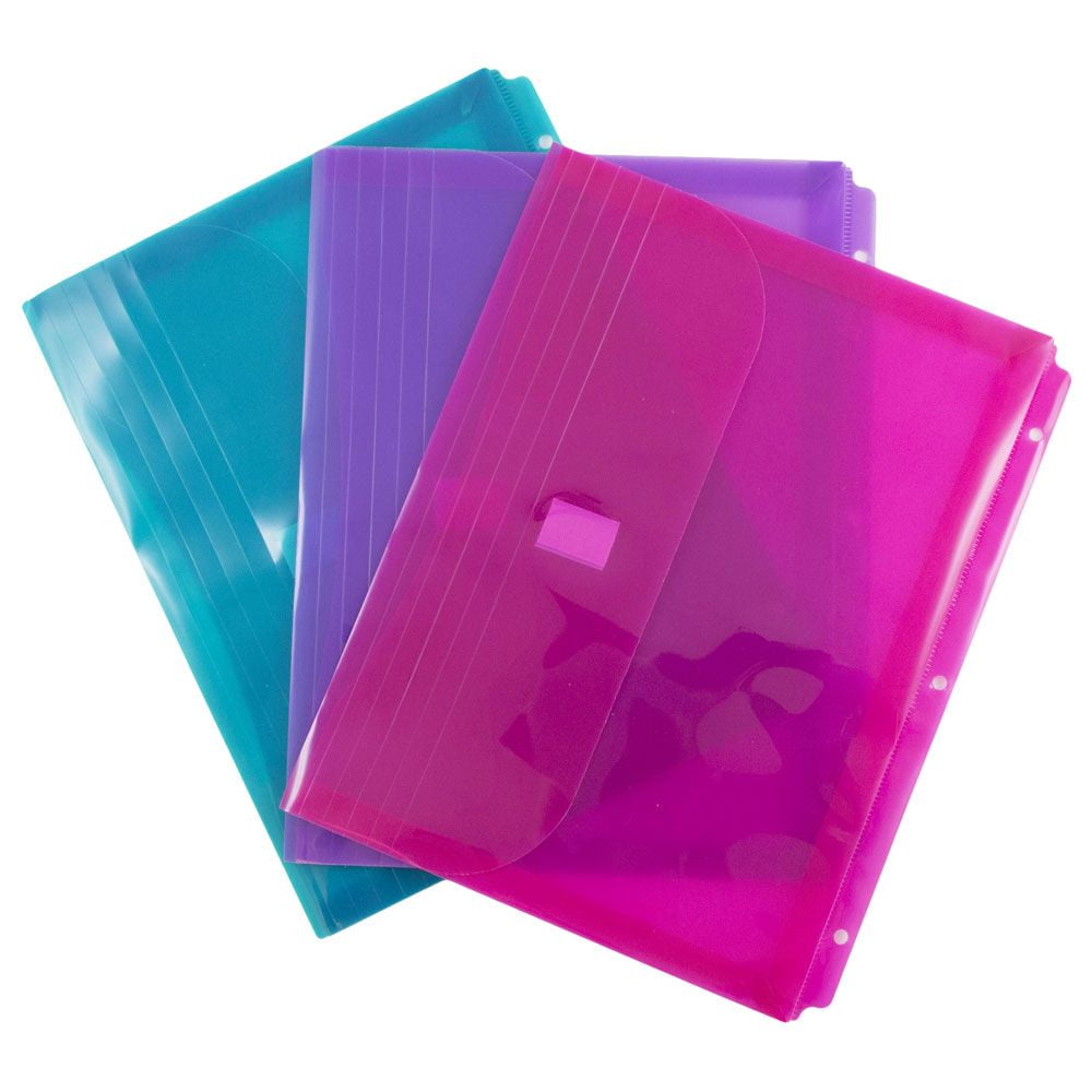 JAM Plastic 3, Hole Envelopes, 8.6x11.5x1, 6/Pack, Assorted Fashion ...