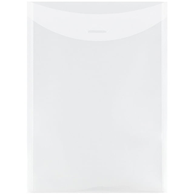 JAM Plastic Tuck Flap Envelopes, 9.9x11.8, 12/Pack, Clear, Open End ...