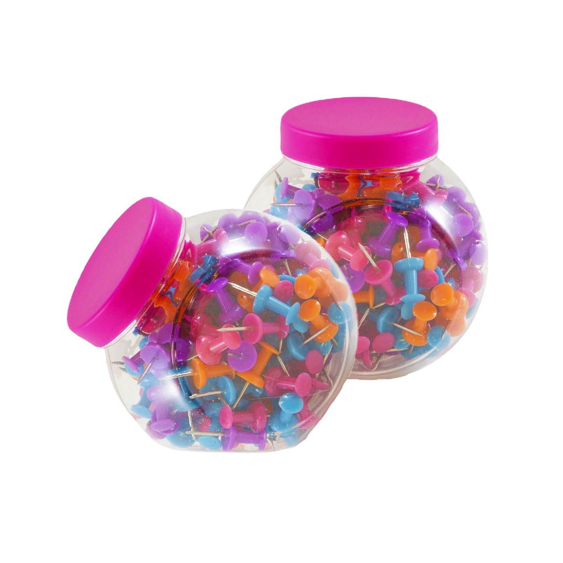 Charles Leonard Pins - Push - Reusable Box - Assorted Colors - 60/Box ...