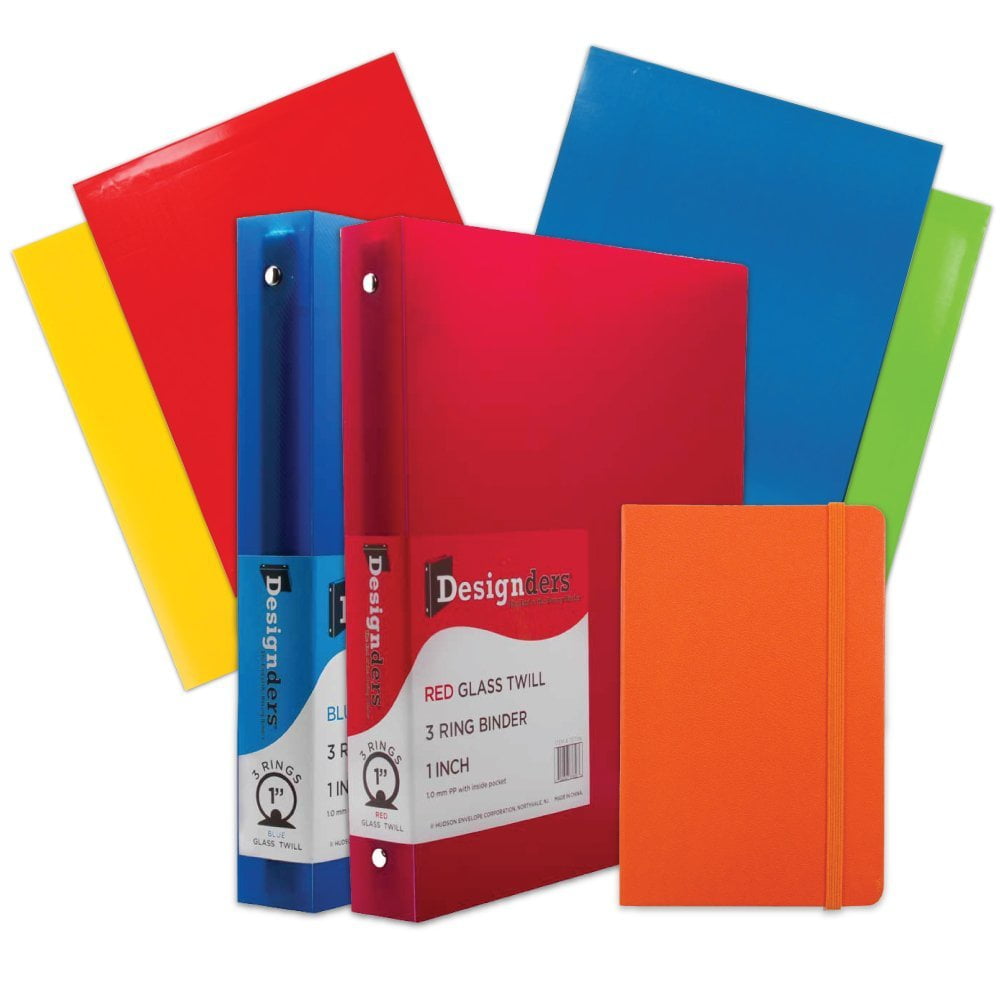 JAM School Assortment, Orange, 7/Pack, 4 Glossy Folders, 2 1 Inch ...