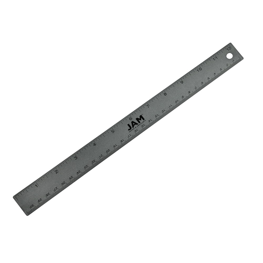JAM Paper Stainless Steel Ruler, 12 Inches, Metal Ruler with Non-Skid ...
