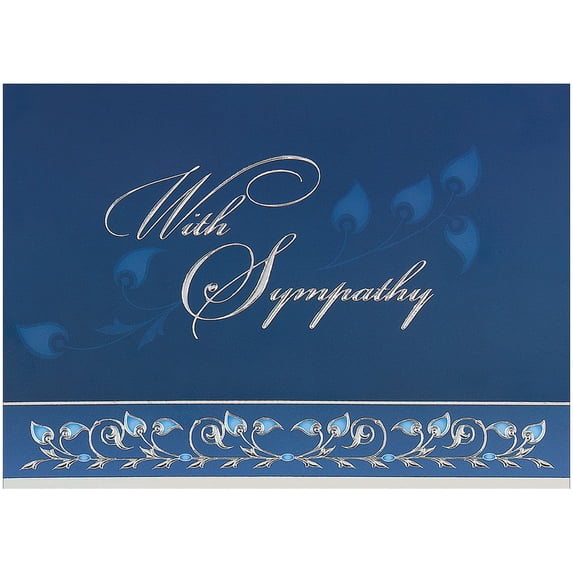 JAM Sympathy Card Sets, 25/Pack, Blue & Silver With Sympathy - Walmart.com