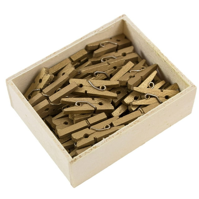 JAM Wood Clothespins, Gold, 50/Pack, Small 7/8 Inch Clips - Walmart.com