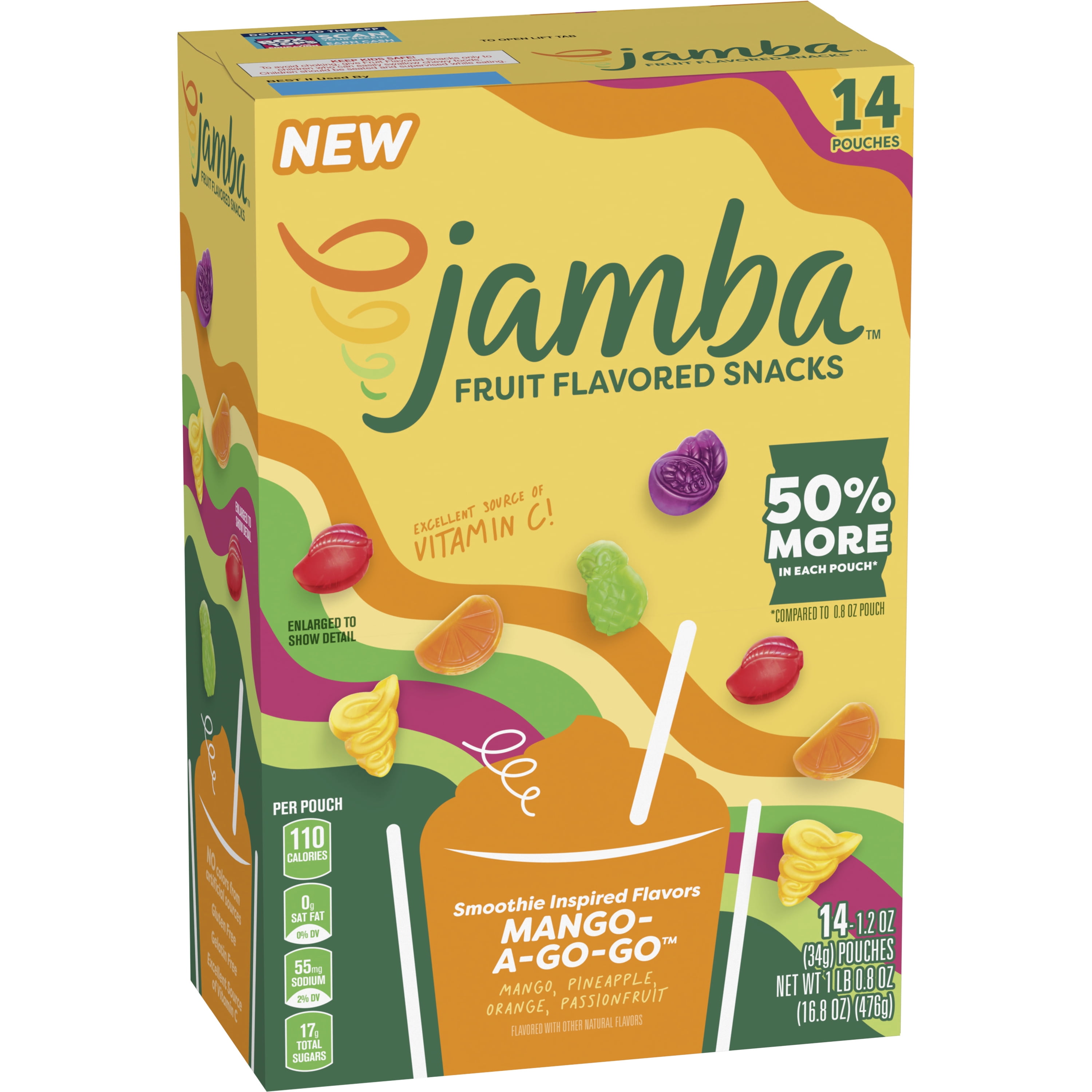 Jamba Fruit Flavored Snacks, Mango-A-Go-Go, Smoothie Inspired Flavors ...