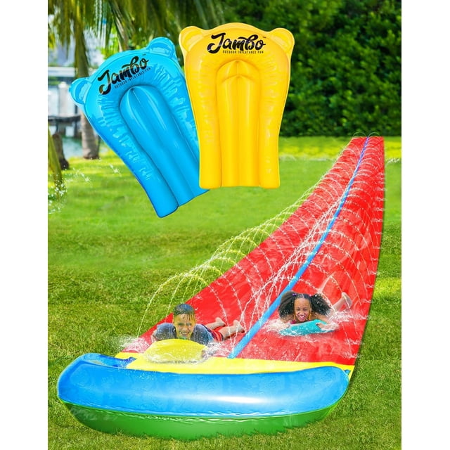 Jambo 32ft Extra Extra Long Slip Splash And Slide And 2 Bodyboards