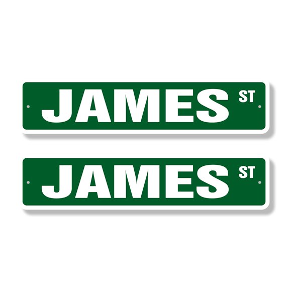 JAMES Classic Street Sign (2 Pack) Childrens Name Room Sign Road Sign ...