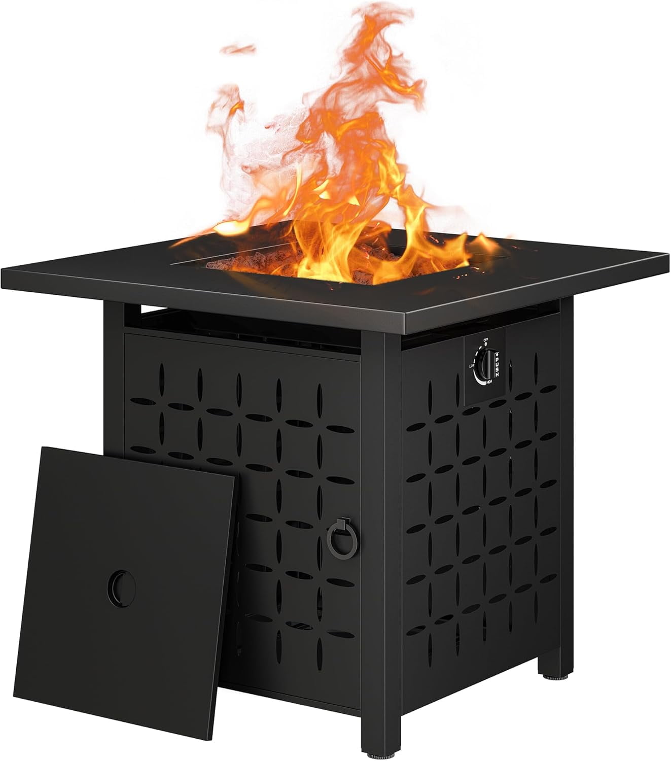 JAMFLY Propane Fire Pit Table, 30'' Gas Fire Pits Table for Outside, 2 ...