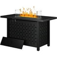 JAMFLY Propane Fire Pit Table, 30'' Gas Fire Pits Table for Outside, 2 in 1 Propane Fire Pit ...