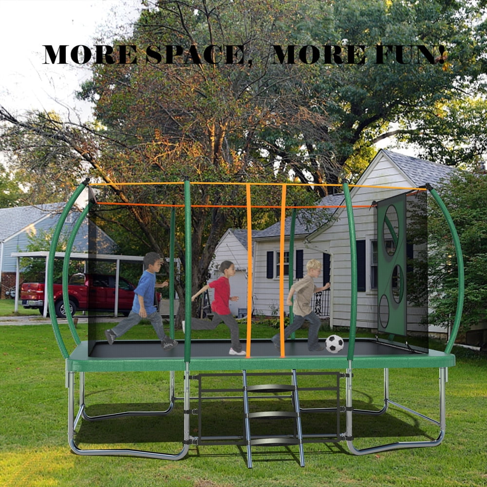 JAMPOOCA 8*14FT Trampoline Outdoor, Rectangle Recreational Trampolines ...