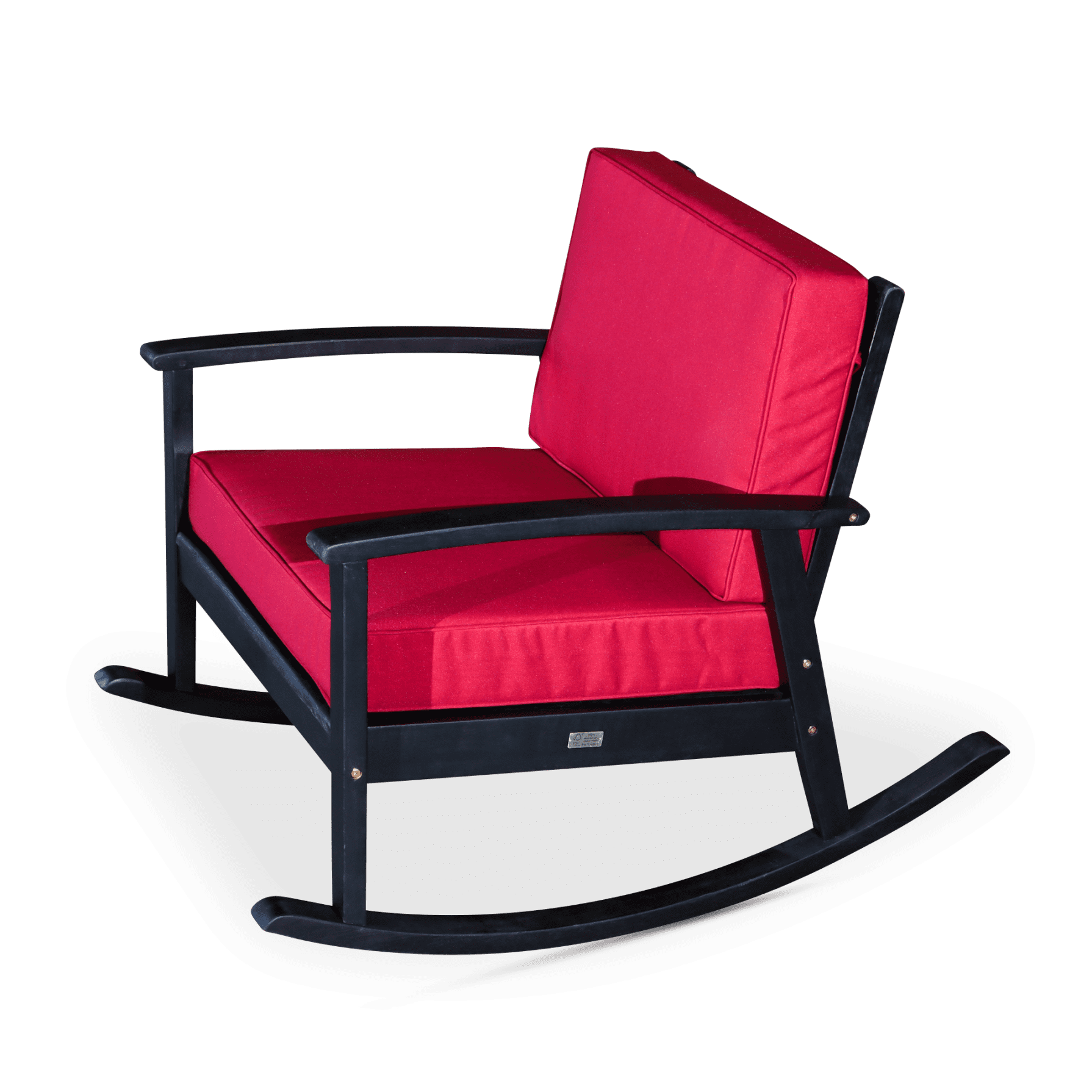 JAMPOOCA Eucalyptus Glider Rocker Chair, Solid Wood Wide Rocking Chair ...