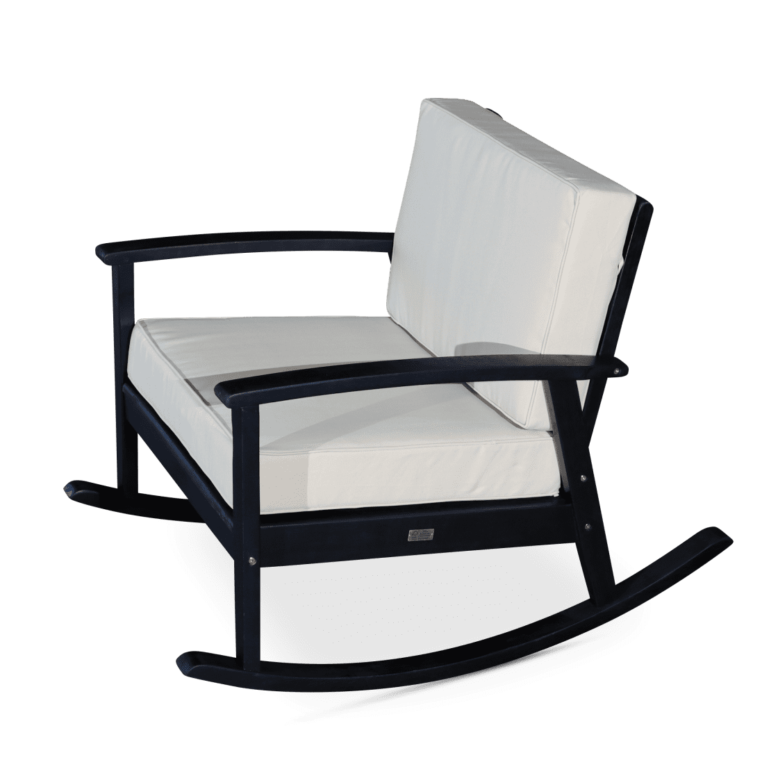 JAMPOOCA Eucalyptus Glider Rocker Chair, Solid Wood Wide Rocking Chair ...