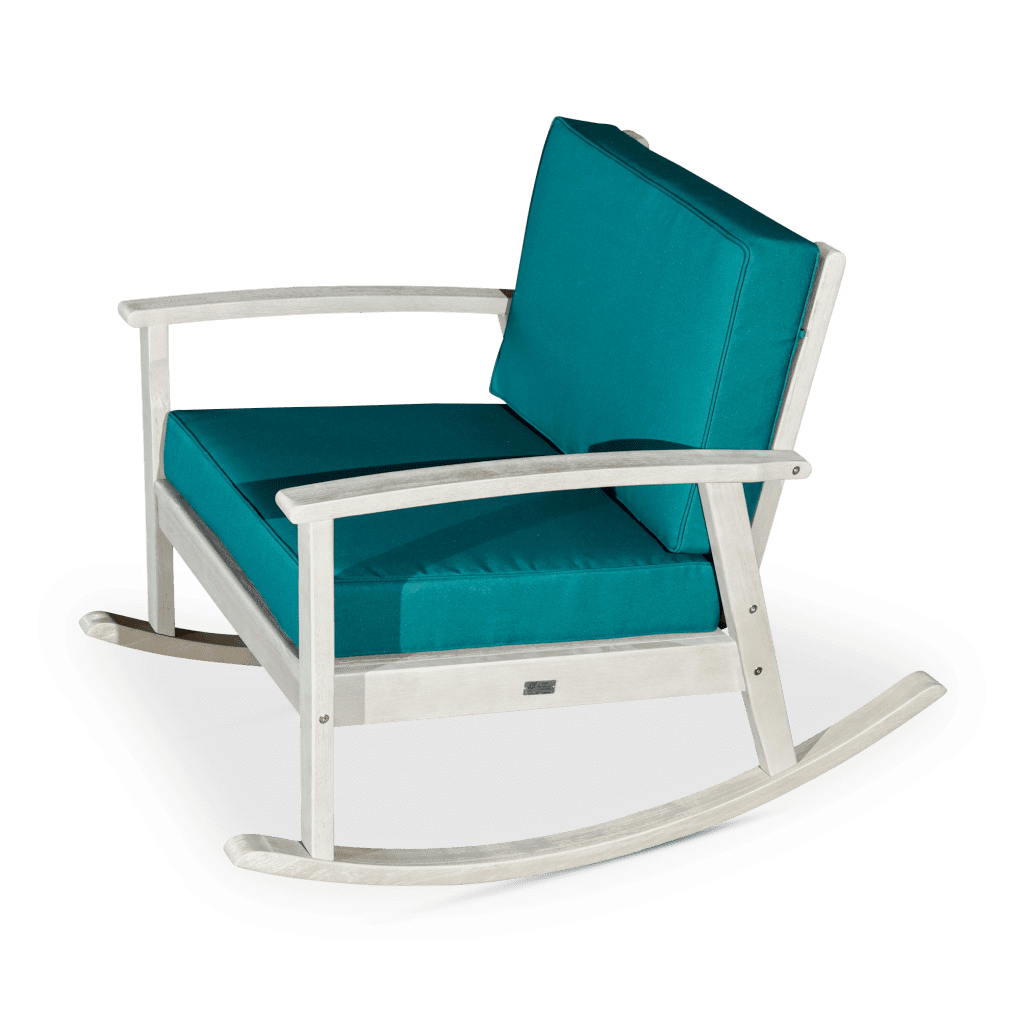 JAMPOOCA Eucalyptus Glider Rocker Chair, Solid Wood Wide Rocking Chair ...