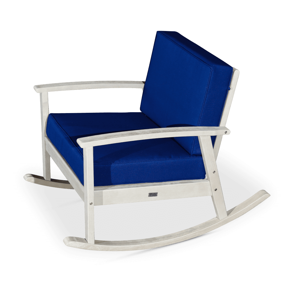 JAMPOOCA Eucalyptus Glider Rocker Chair, Solid Wood Wide Rocking Chair ...