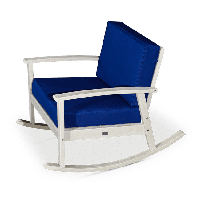 JAMPOOCA Eucalyptus Glider Rocker Chair, Solid Wood Wide Rocking Chair ...