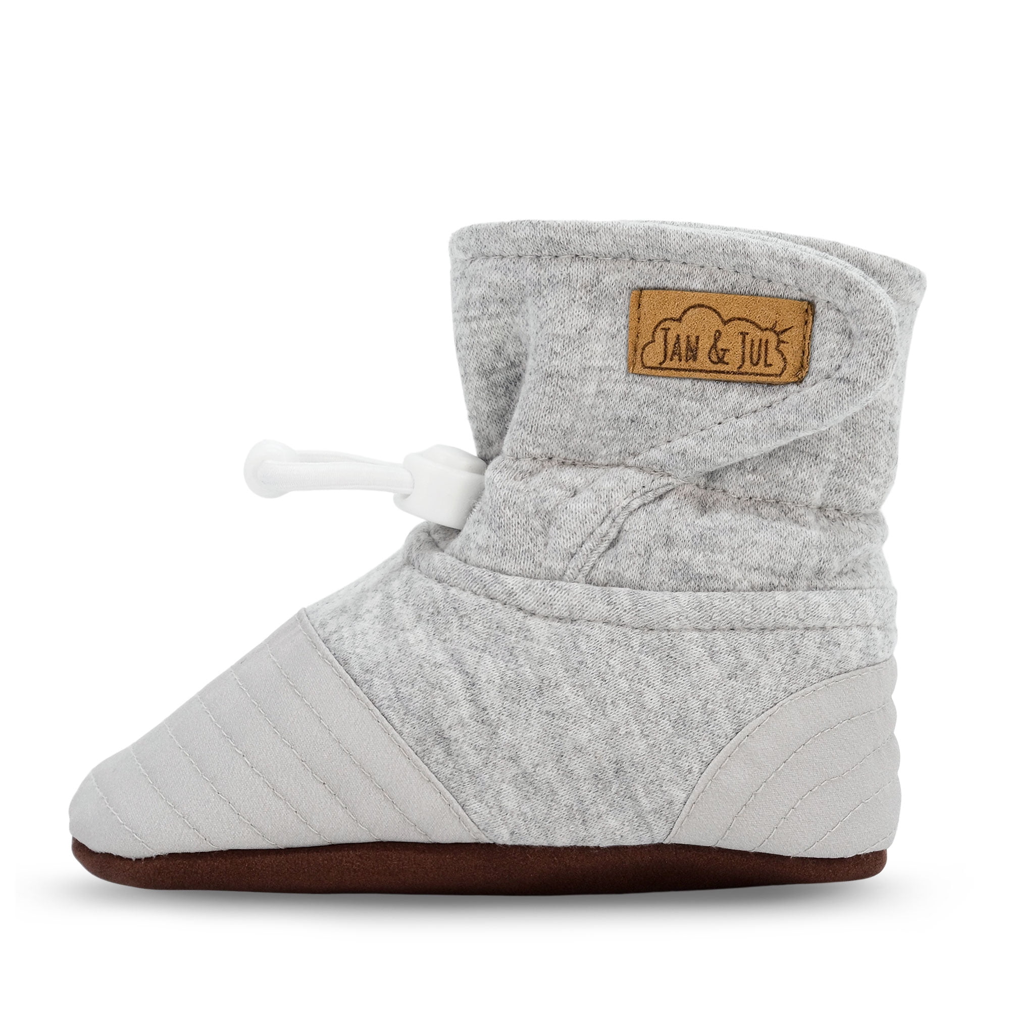 JAN & JUL Adjustable Stay-on Baby Booties Slipper Socks (Pebble Grey ...