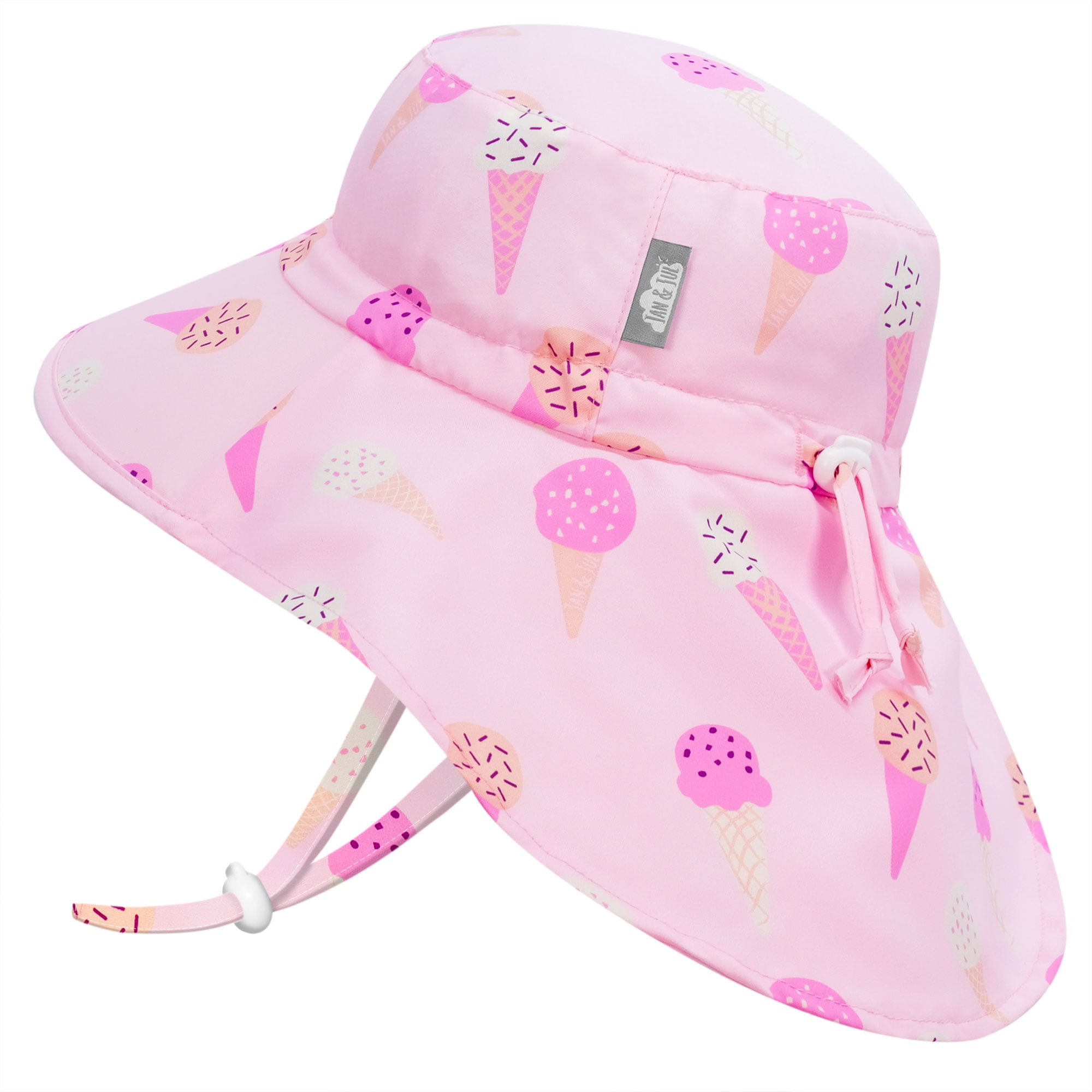 JAN & JUL Baby Girl UPF Hat with Large Brim and Neck-Flap (S: 0-6 ...
