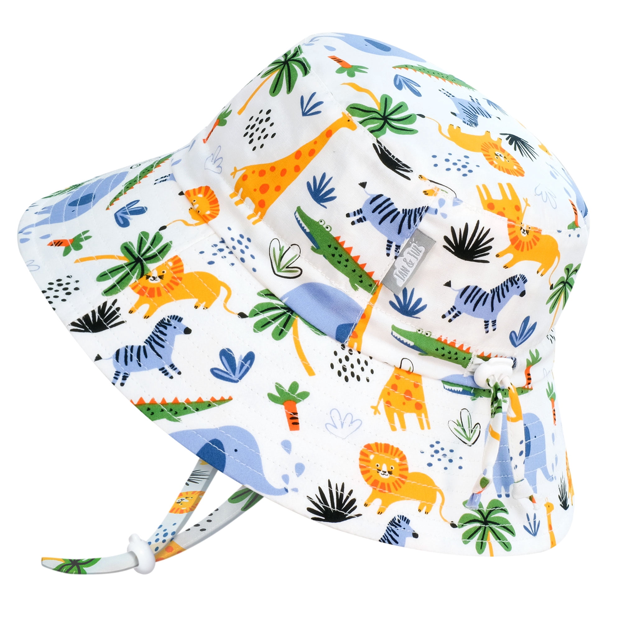 JAN & JUL Boys' Cotton Bucket Hat, Size Adjustable Sun-Hat with Chin ...